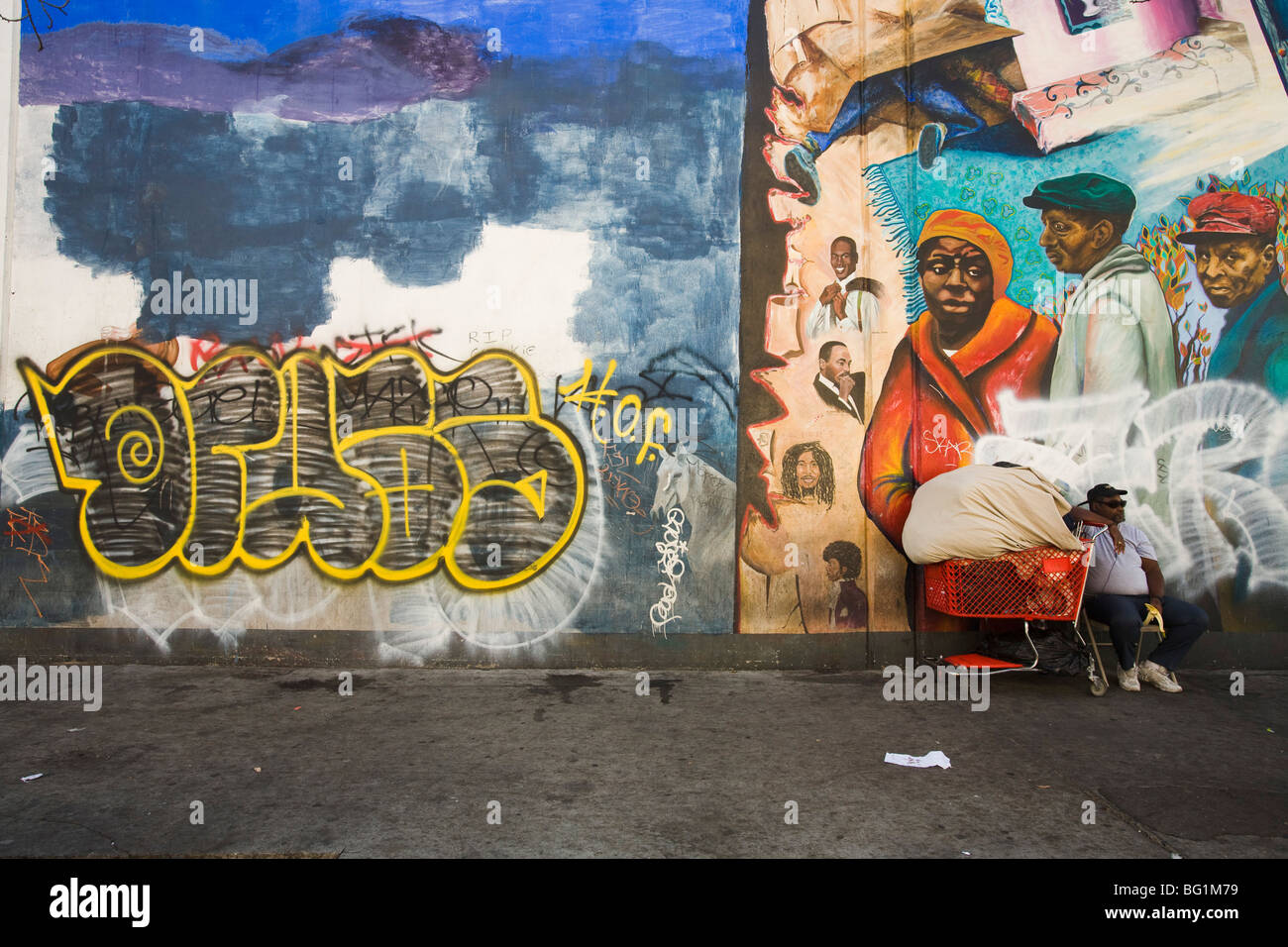 Skid row homeless graffiti hi-res stock photography and images - Alamy