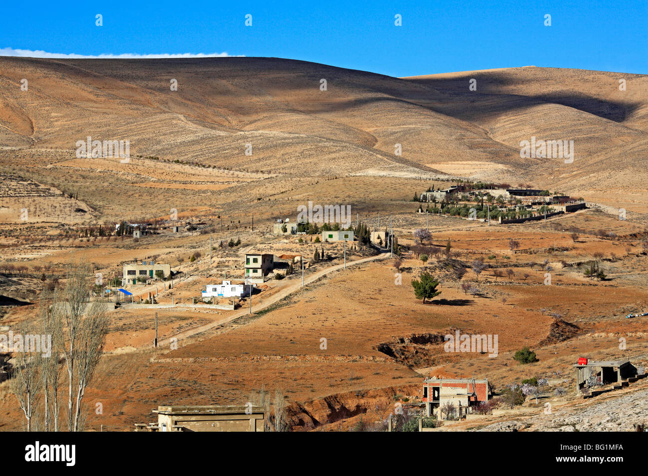 Maloula (Maalula) village with the monastery of Mar Sarkis (St. Sergius ...