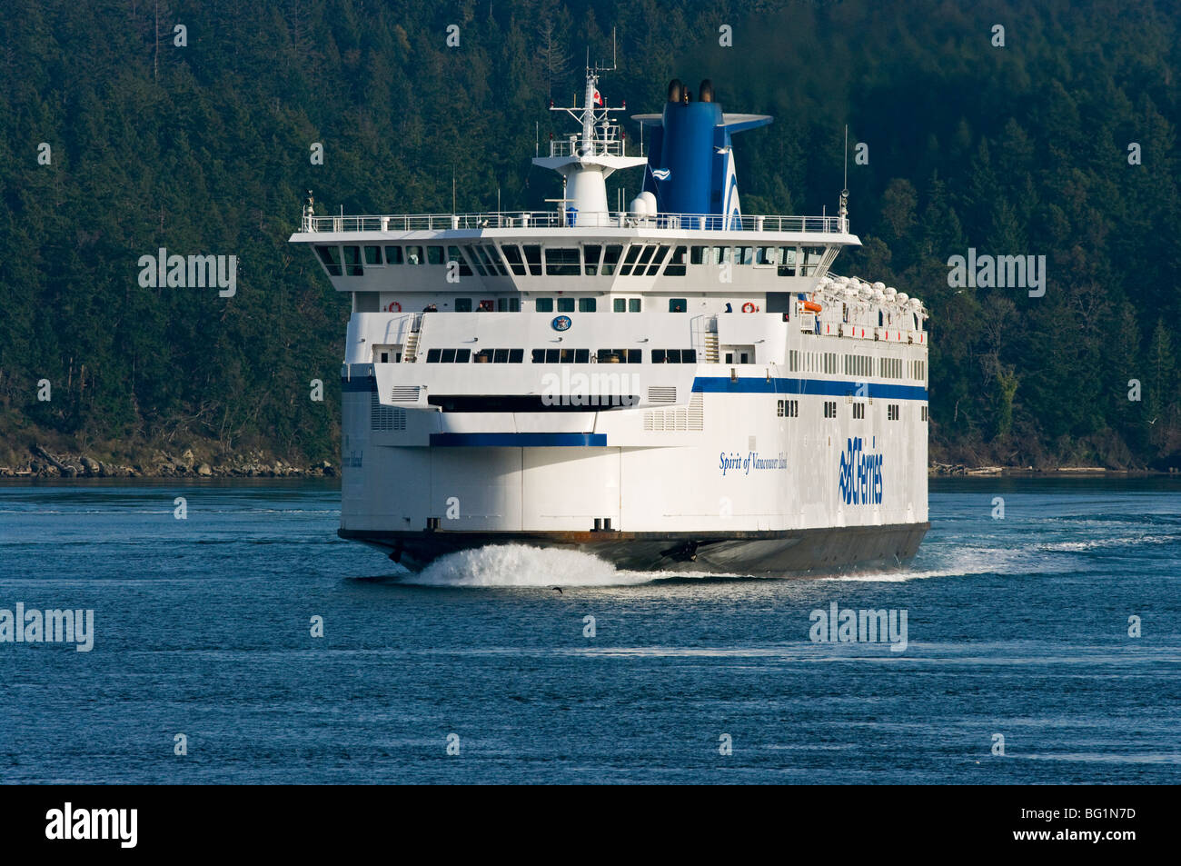 BC ferry, Spirit of Vancouver Island going through Active pass Stock ...