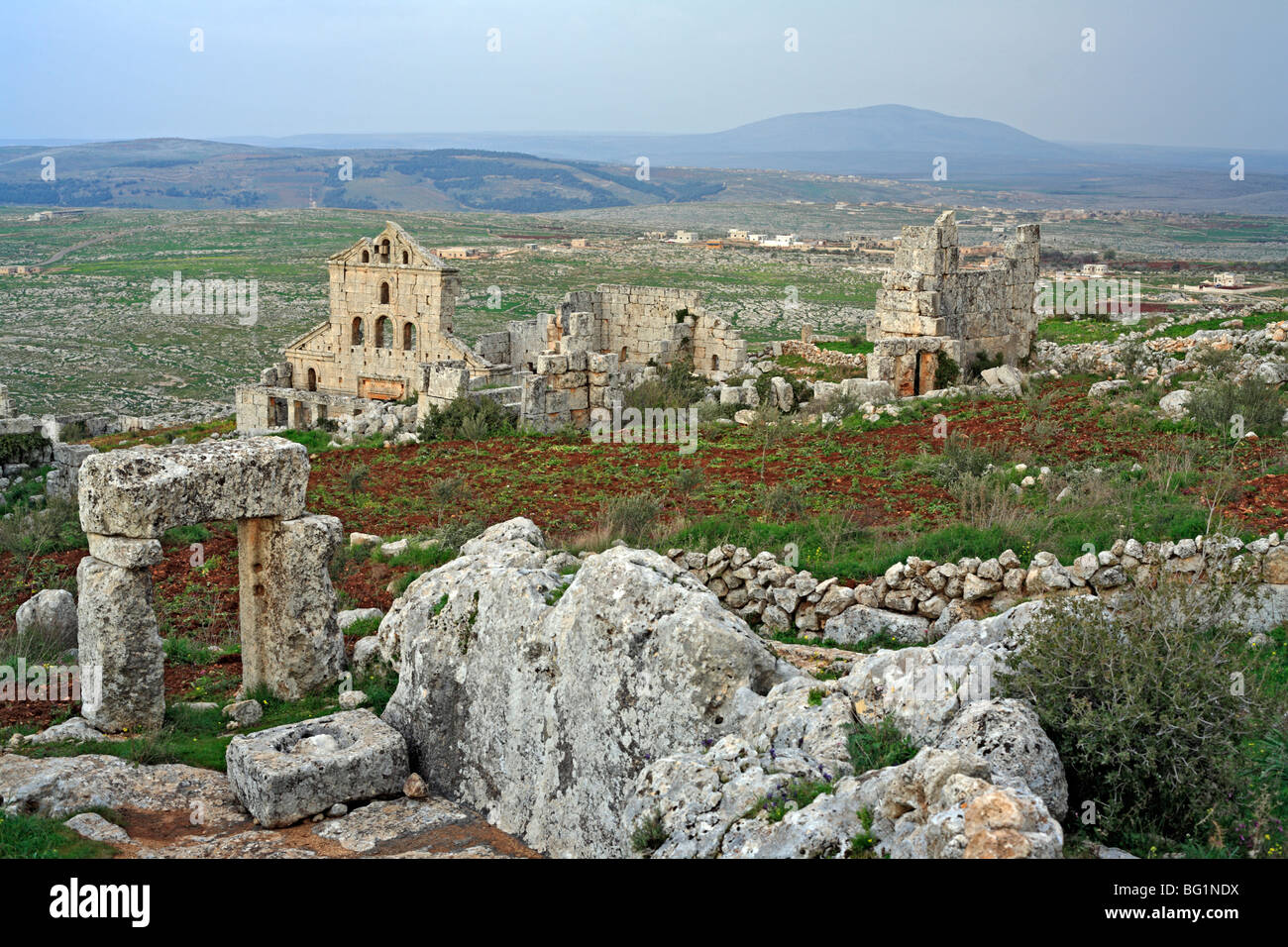 Byzantine ruins, Basilica, Baqirha, Syria Stock Photo - Alamy