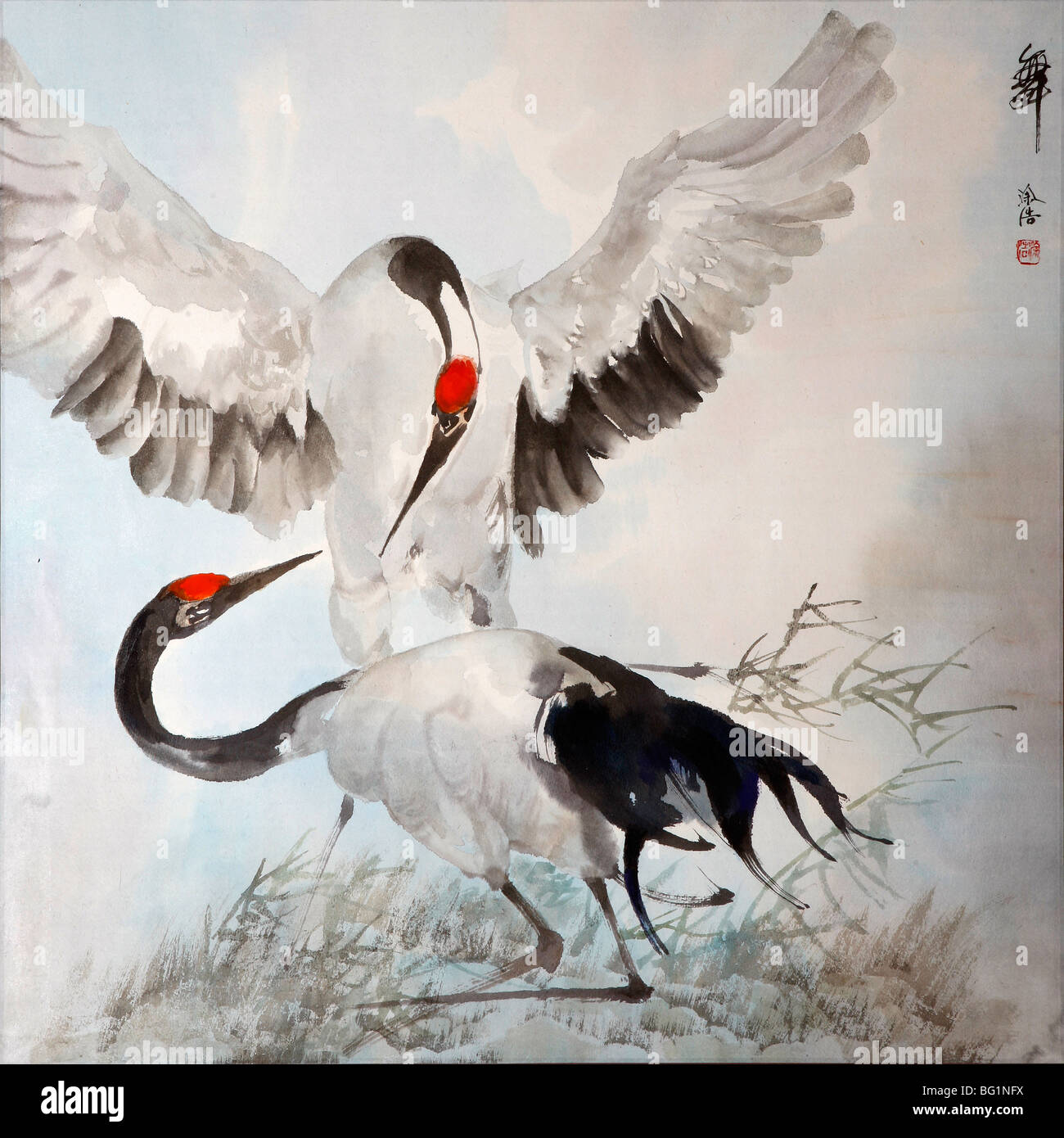 Chinese crane painting hi-res stock photography and images - Alamy