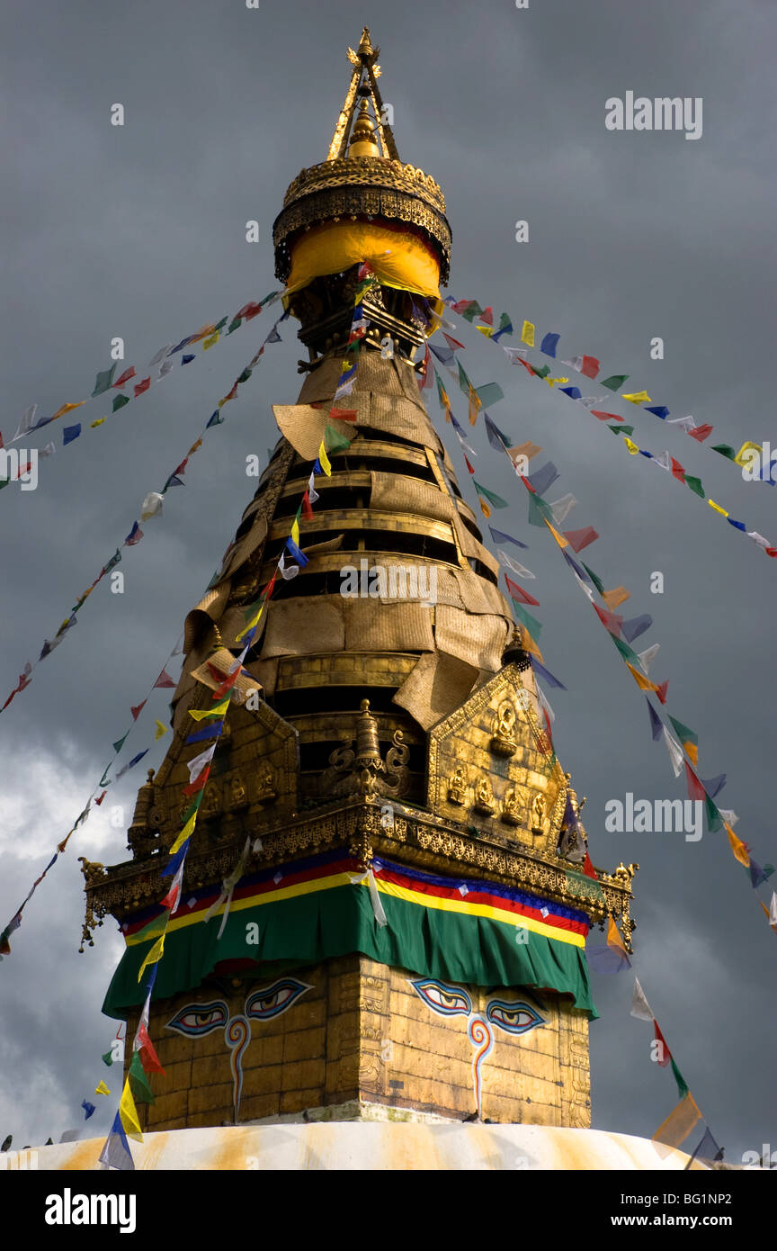 The Stupa at Swayambhunath Temple, Kathmandu, Nepal Stock Photo - Alamy