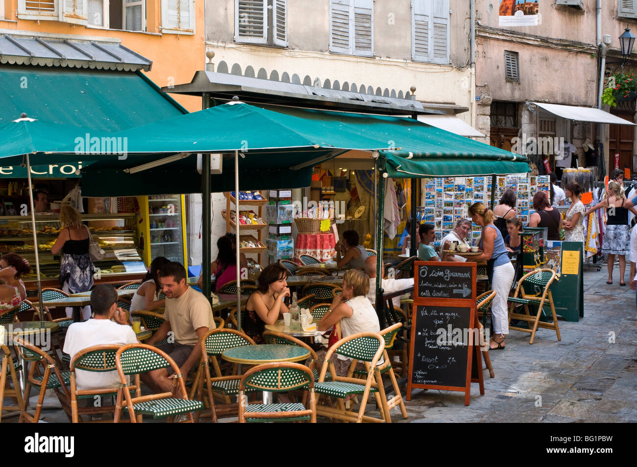 Outdoor cafe, Grasse, Alpes-Maritimes, Provence, France, Europe Stock ...