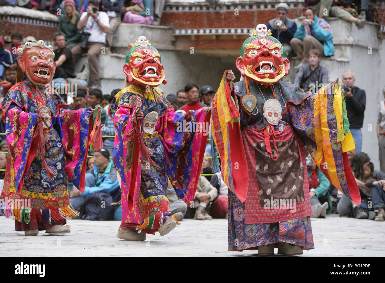 Lamas dancing at the Hemis Festival, Ladakh, India, Asia Stock Photo ...