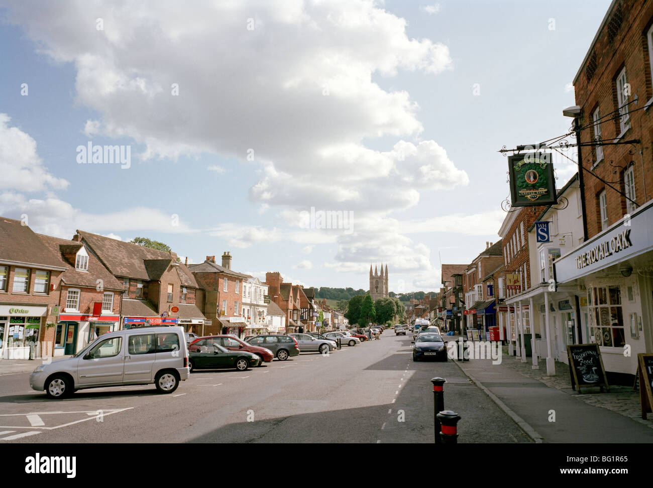 Marlborough High Street in Marlborough in Wiltshire in England in Great ...