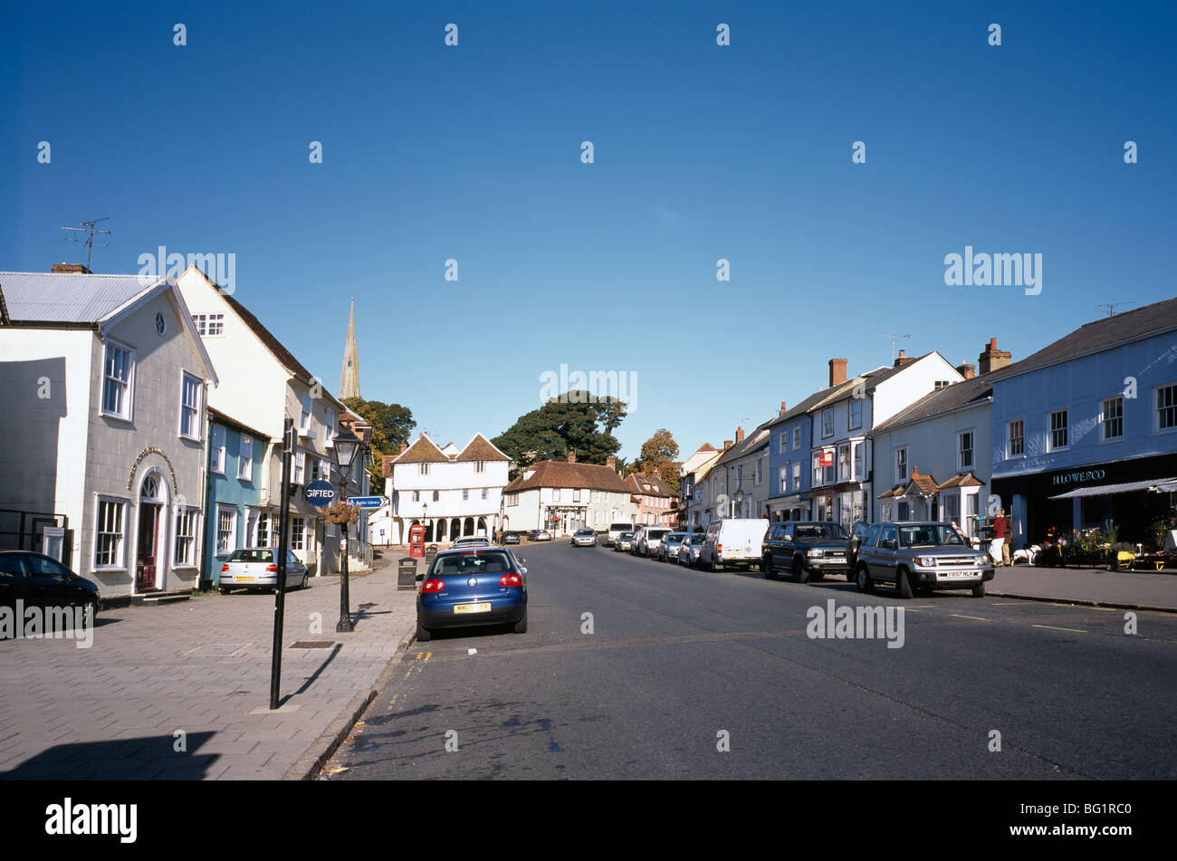 Thaxted High Street in market town Thaxted in Essex in England in Great ...