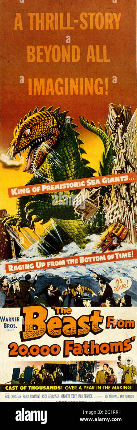 THE BEAST FROM 20,000 FATHOMS - Poster for 1953 Warner Brothers film ...