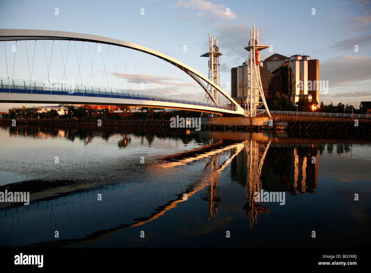 Millennium bridge salford quays manchester hi-res stock photography and ...
