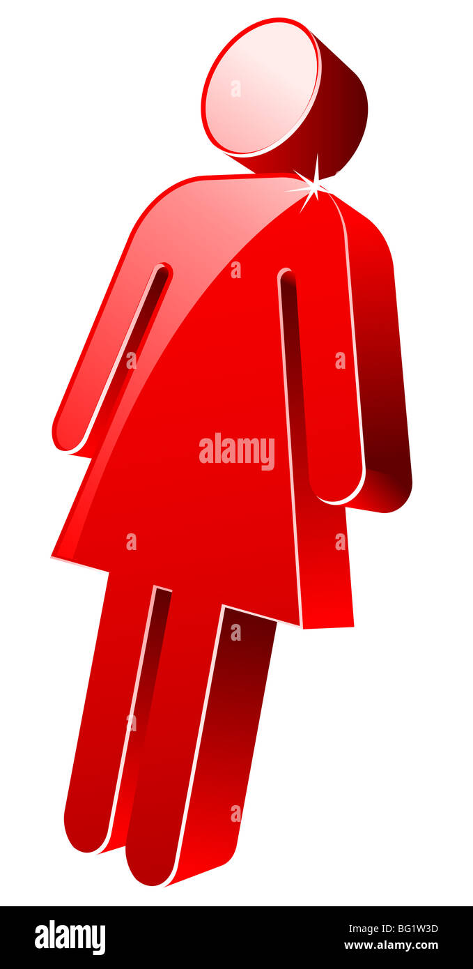 Red 3D girl illustration Stock Photo - Alamy
