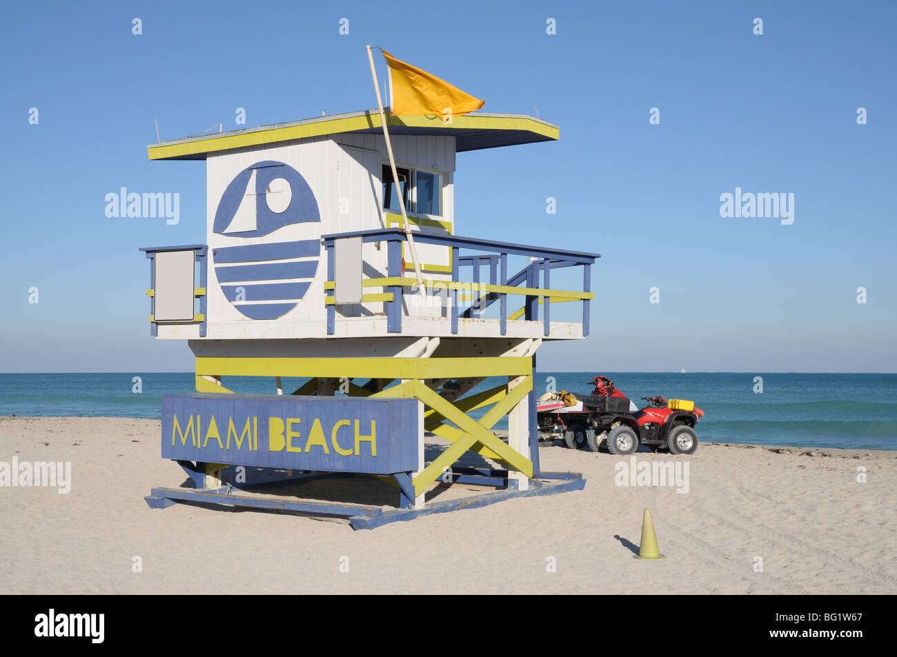 Lifeguard Tower at Miami South Beach, Florida USA Stock Photo - Alamy