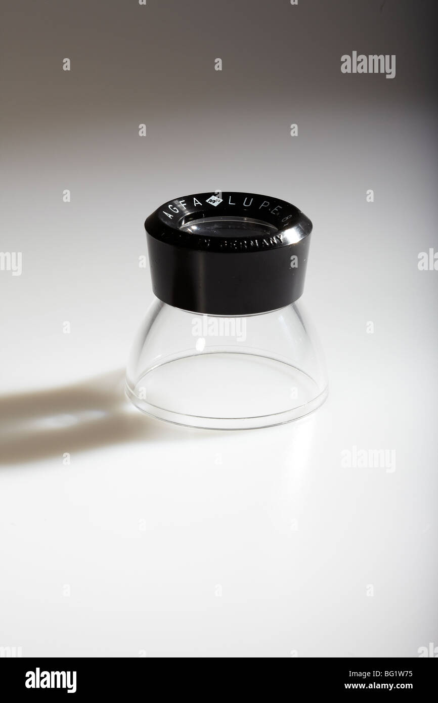 Agfa Lupe, Magnifying Glass for close inspection of film images Stock ...