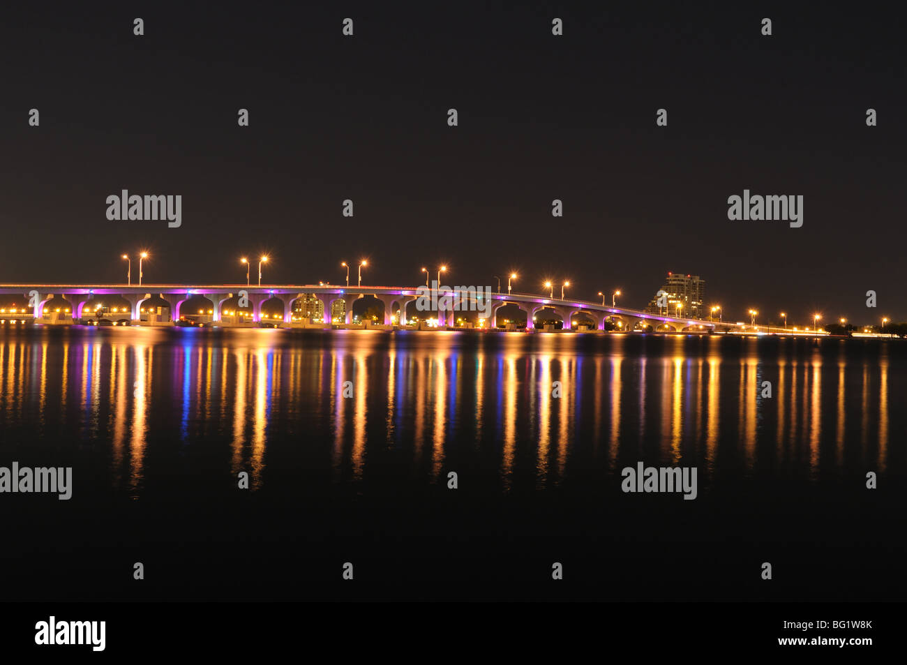 Bridge over the Biscayne Bay in Miami, Florida USA Stock Photo - Alamy