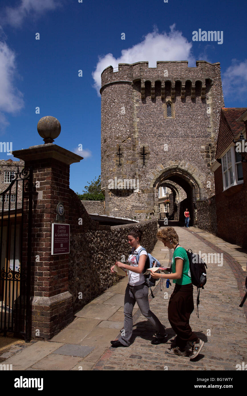 Two Tourists Visit Lewes Castle, Sussex, England Stock Photo - Alamy