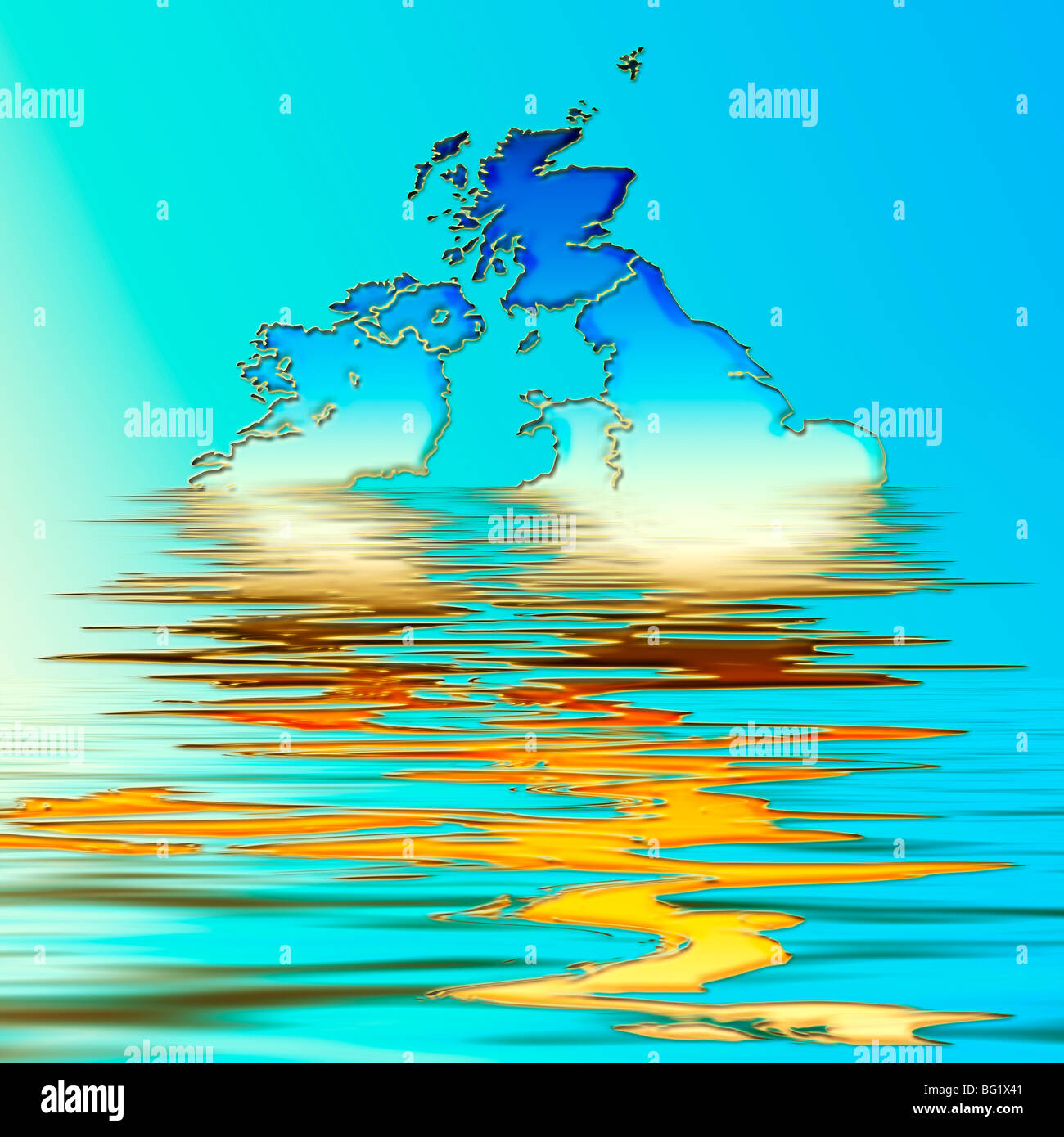 Sea level rise map hi-res stock photography and images - Alamy