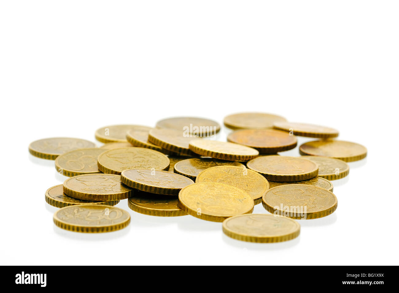 Euro cents coins Cut Out Stock Images & Pictures - Alamy