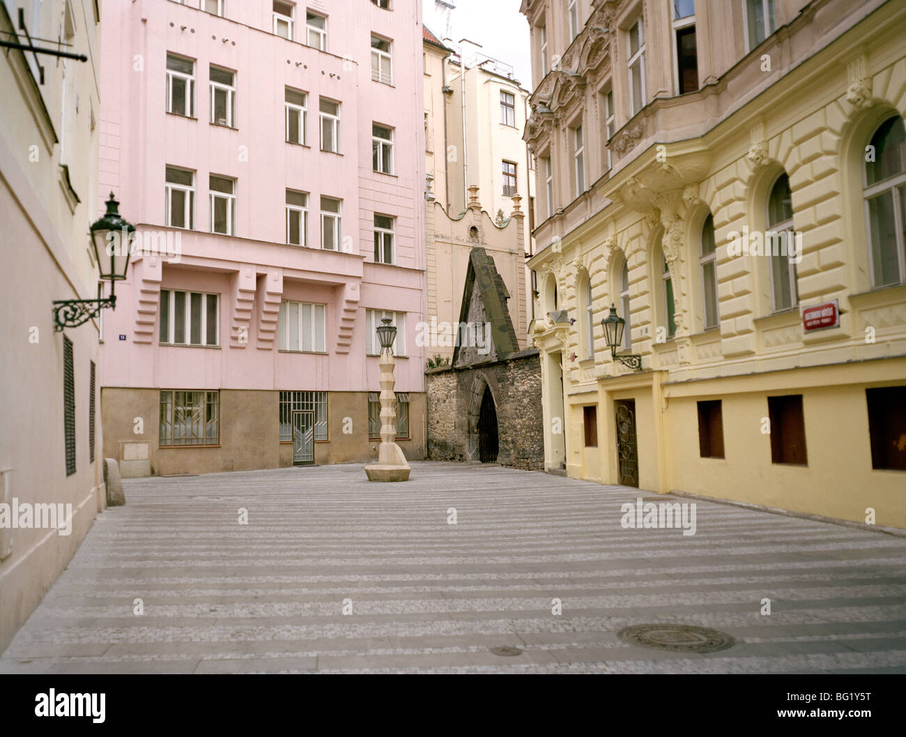 World Travel Architecture. Cubist lamp post in the city of Prague in ...
