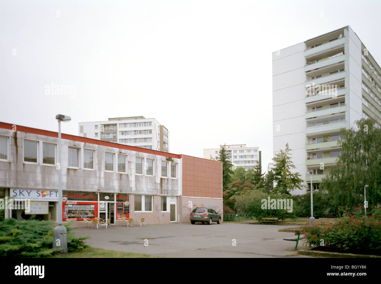 World Travel. Modern life in Panelak housing estates in Prosek in city ...