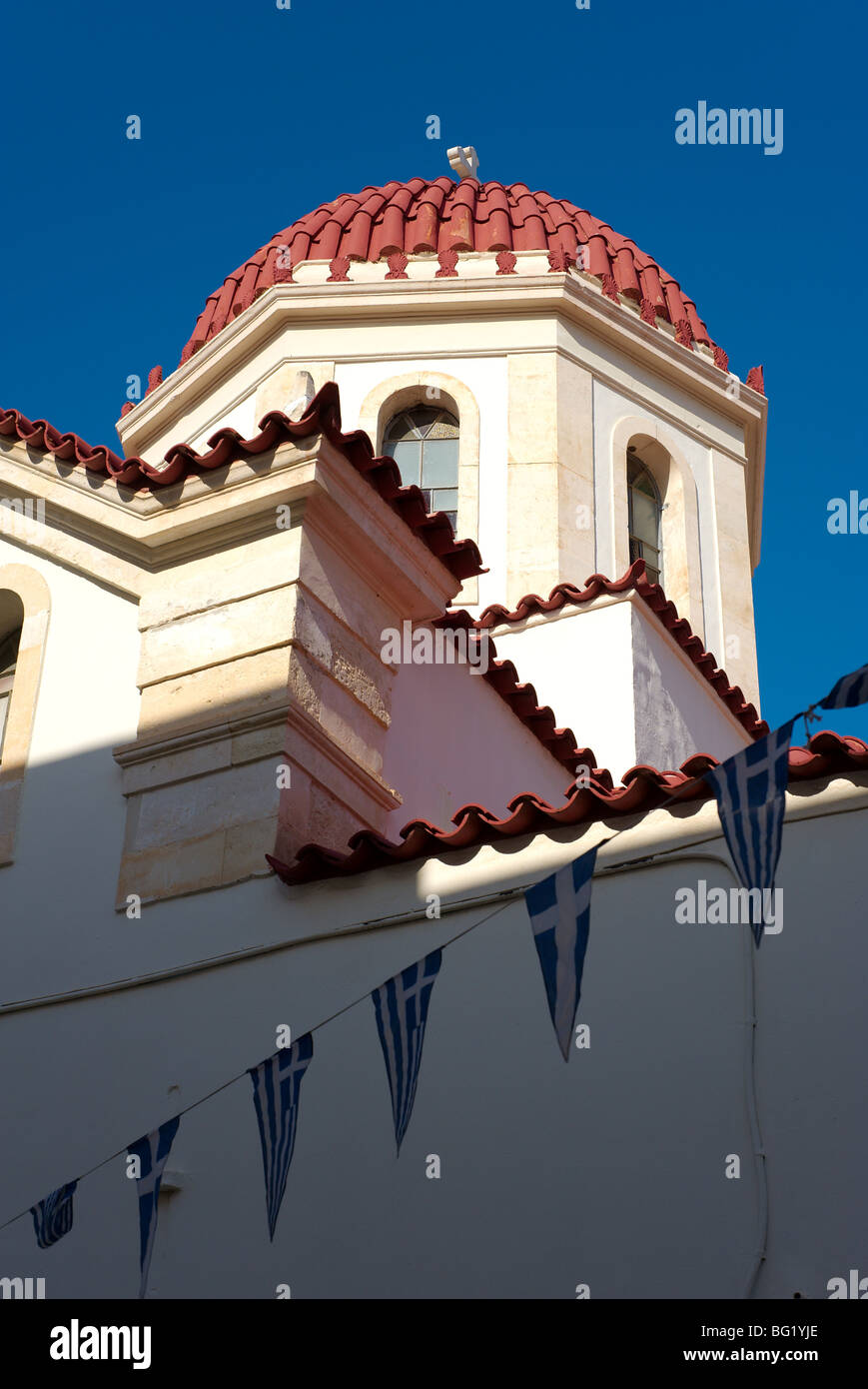 Flags church greece hi-res stock photography and images - Alamy