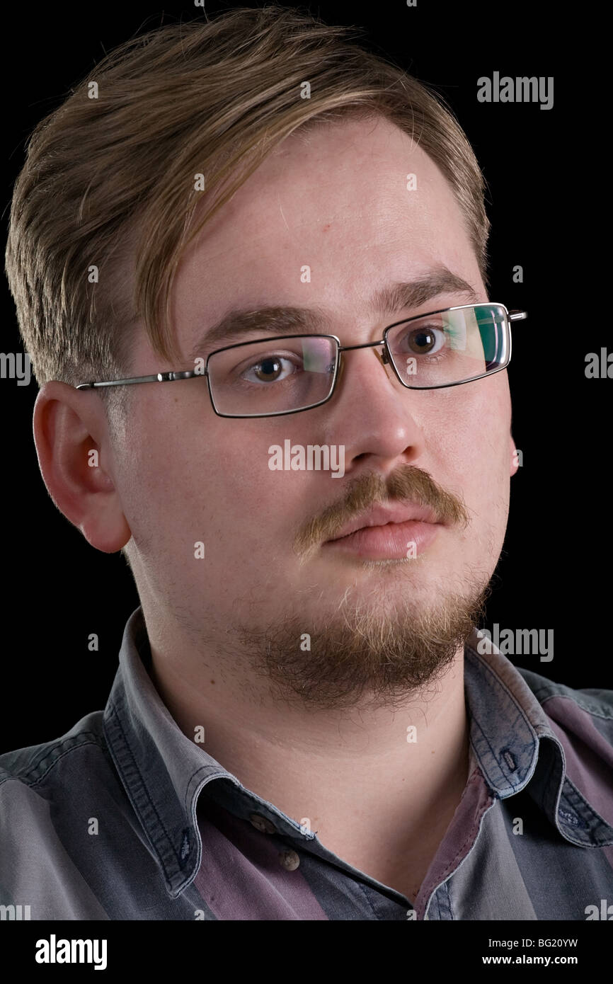 Man face with glasses and moustache hi-res stock photography and images ...