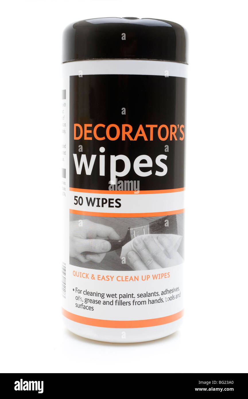 Plastic dispenser of 50 "Decorators Wipes Stock Photo - Alamy