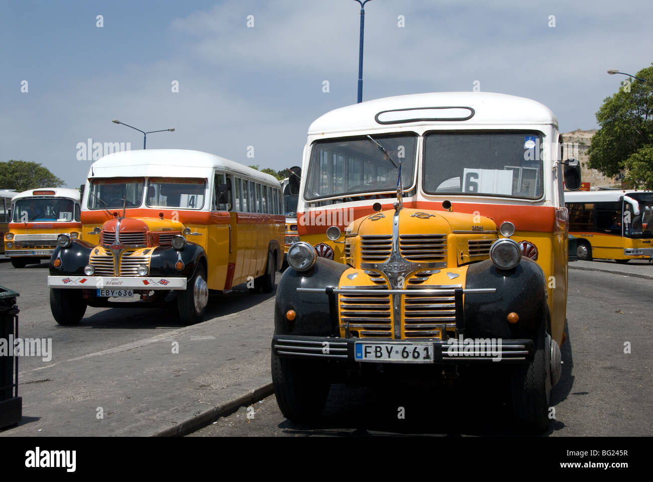 Two of the three normal control buses in every day service in Malta ...