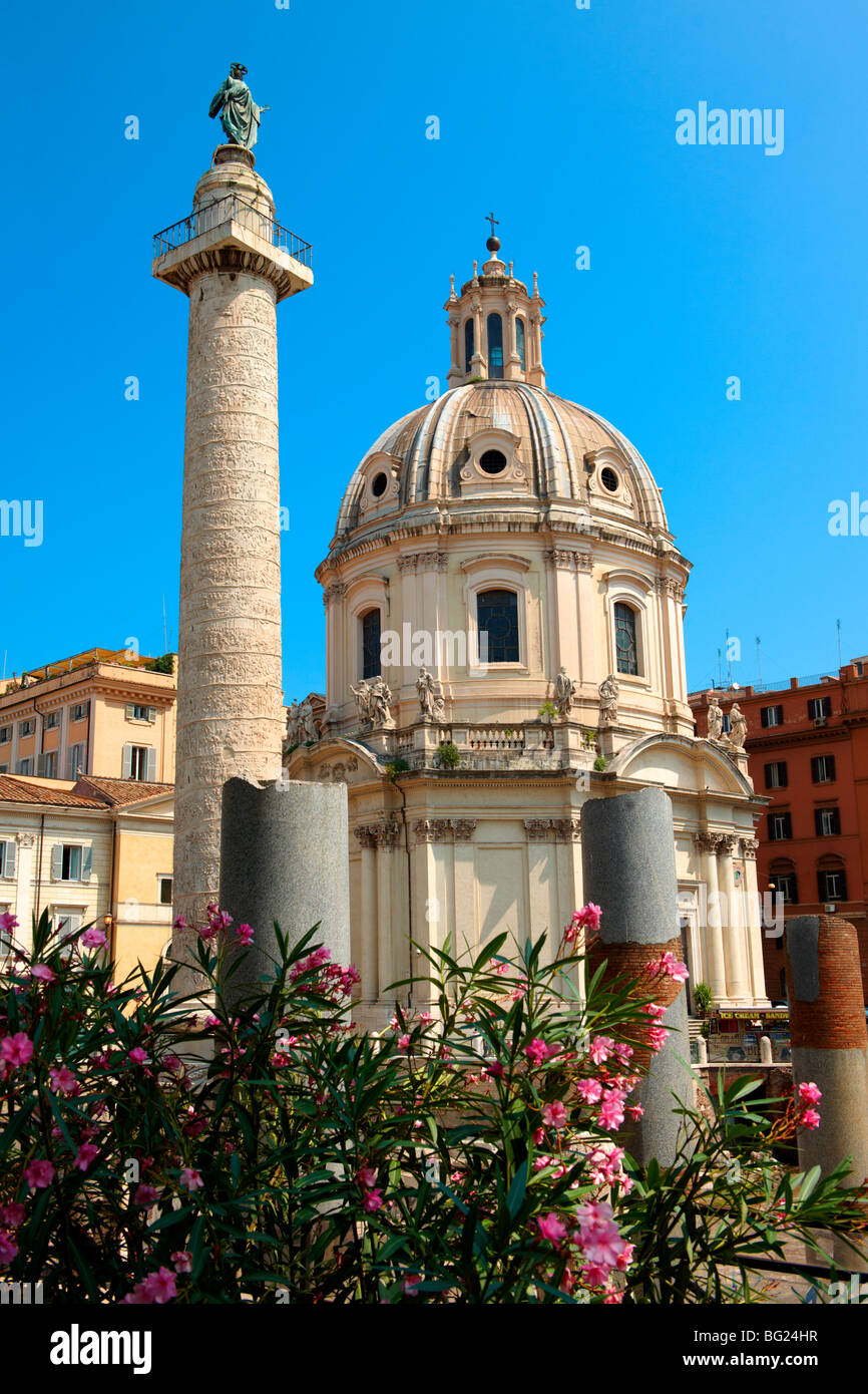 Columns of Emperors Trajan's Forum and Trajans Column . Rome Stock ...