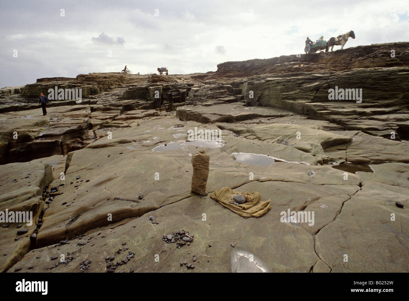 Sea-coaling at Seaham, County Durham, England, UK Coal washed ashore ...