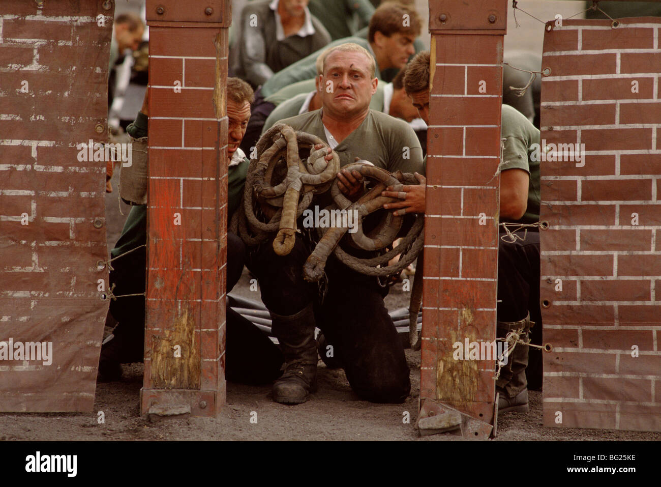 Members of the Fleet Air Arm practice for the Field Gunners Event at ...