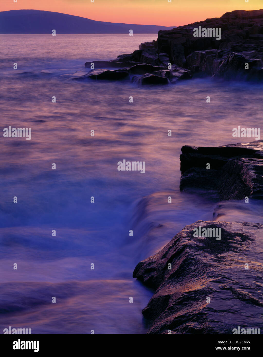 coastline at Schoodic Point, Acadia National Park, Maine Stock Photo ...