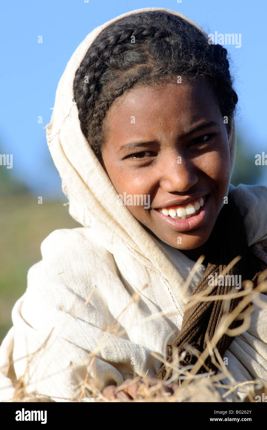 girl at Queen Sheba's Palace, Axum, Ethiopia Stock Photo - Alamy