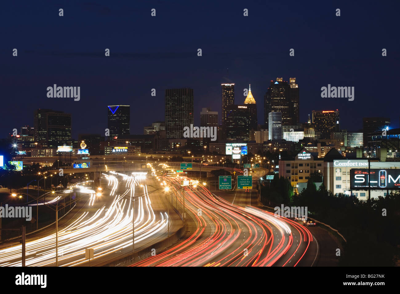 James Wendell George Parkway and the Atlanta Skyline, Georgia, USA ...