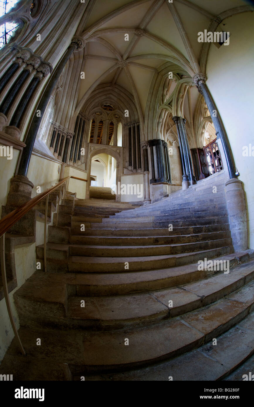 Chapter House sea of steps leading to Chapter room. Wells, England ...