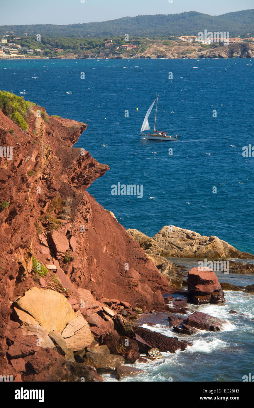 Sanary France The red rocks Stock Photo - Alamy