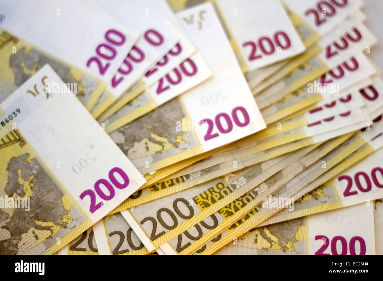 Background of 200 euro notes Stock Photo - Alamy
