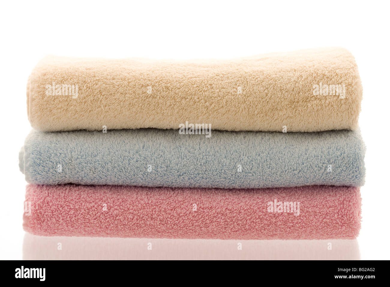 Three folded towels Stock Photo - Alamy