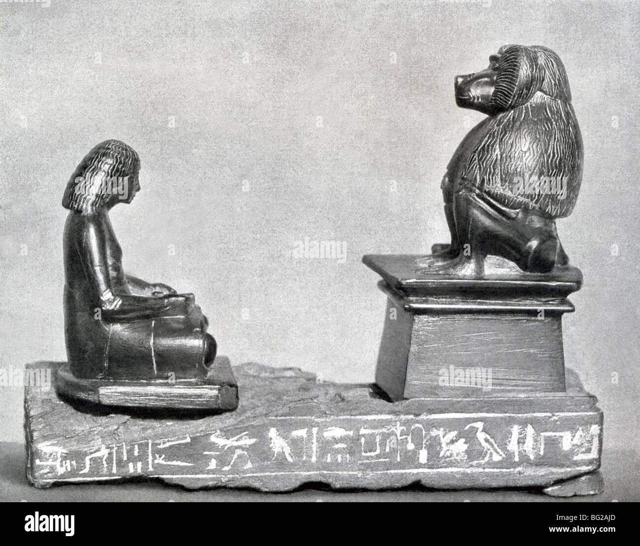 This statue was an offering made by the Egyptian scribe Tchai to Thoth ...