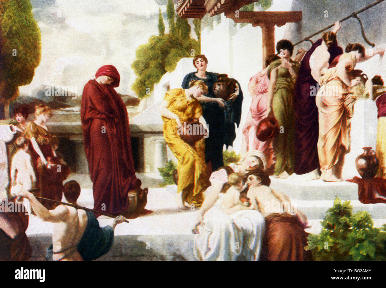Andromache (in red garment) is shown after the Greeks defeated the ...