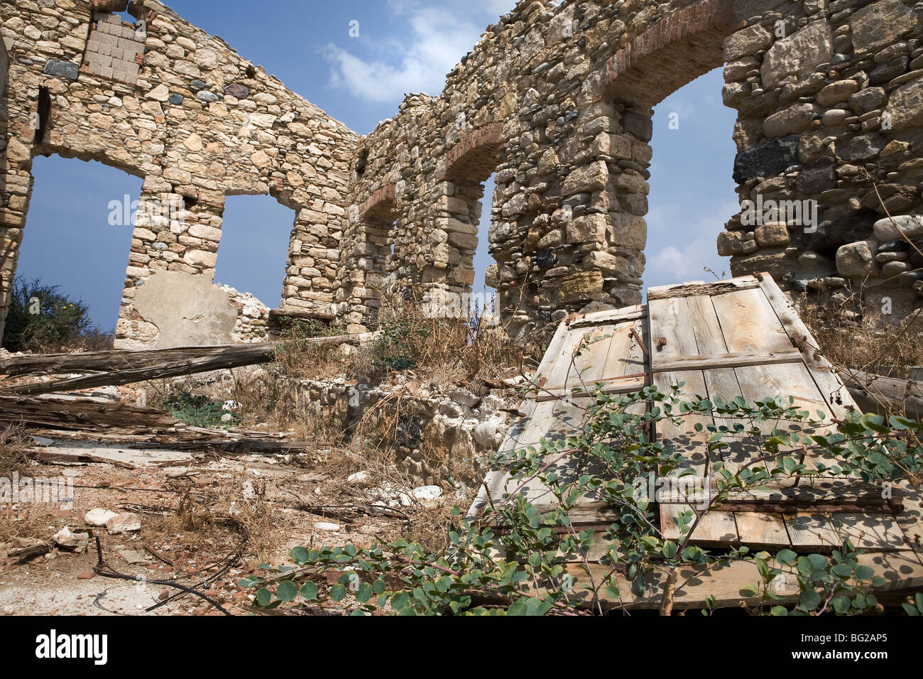 historic building house old bricks stone doors detail scrapped ruin ...