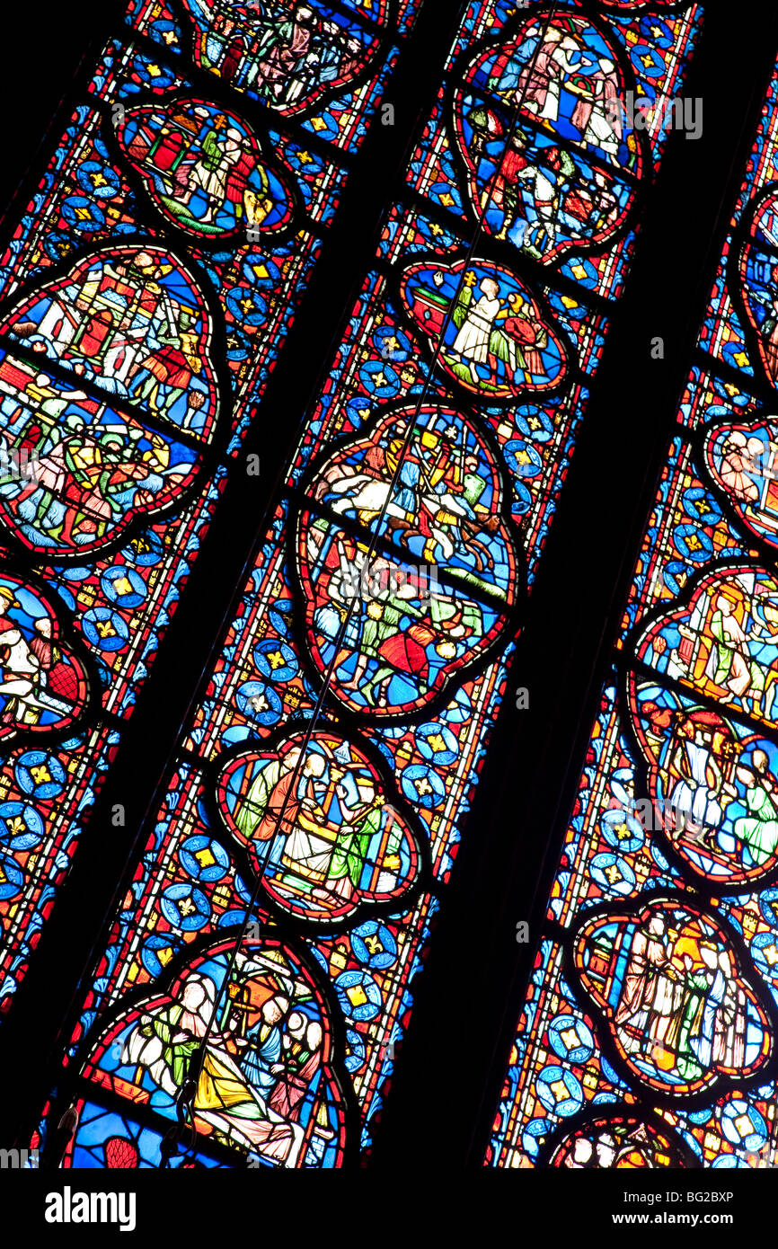 Stained Glass Window of the upper chapel of St Chapelle Church, Paris ...