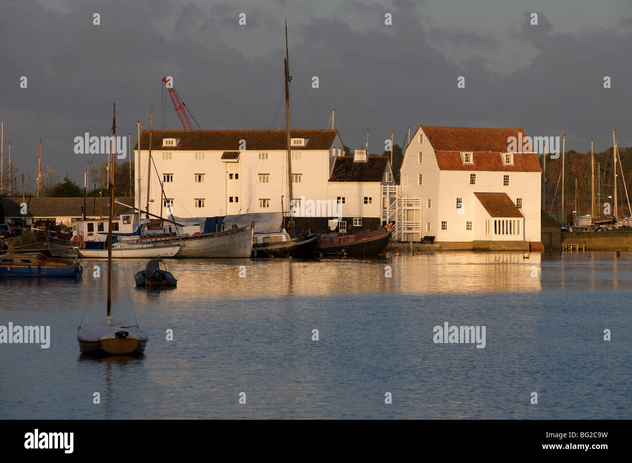 Tide mill and historic waterfront buildings, Woodbridge, Suffolk, UK ...