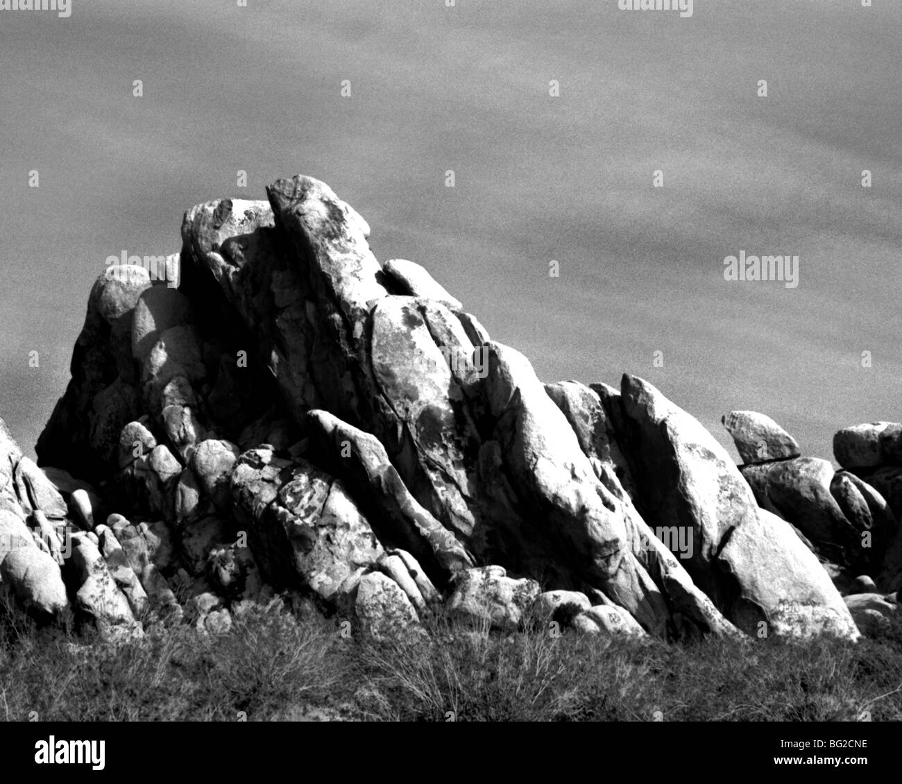 Arid landscape rock formations Black and White Stock Photos & Images ...