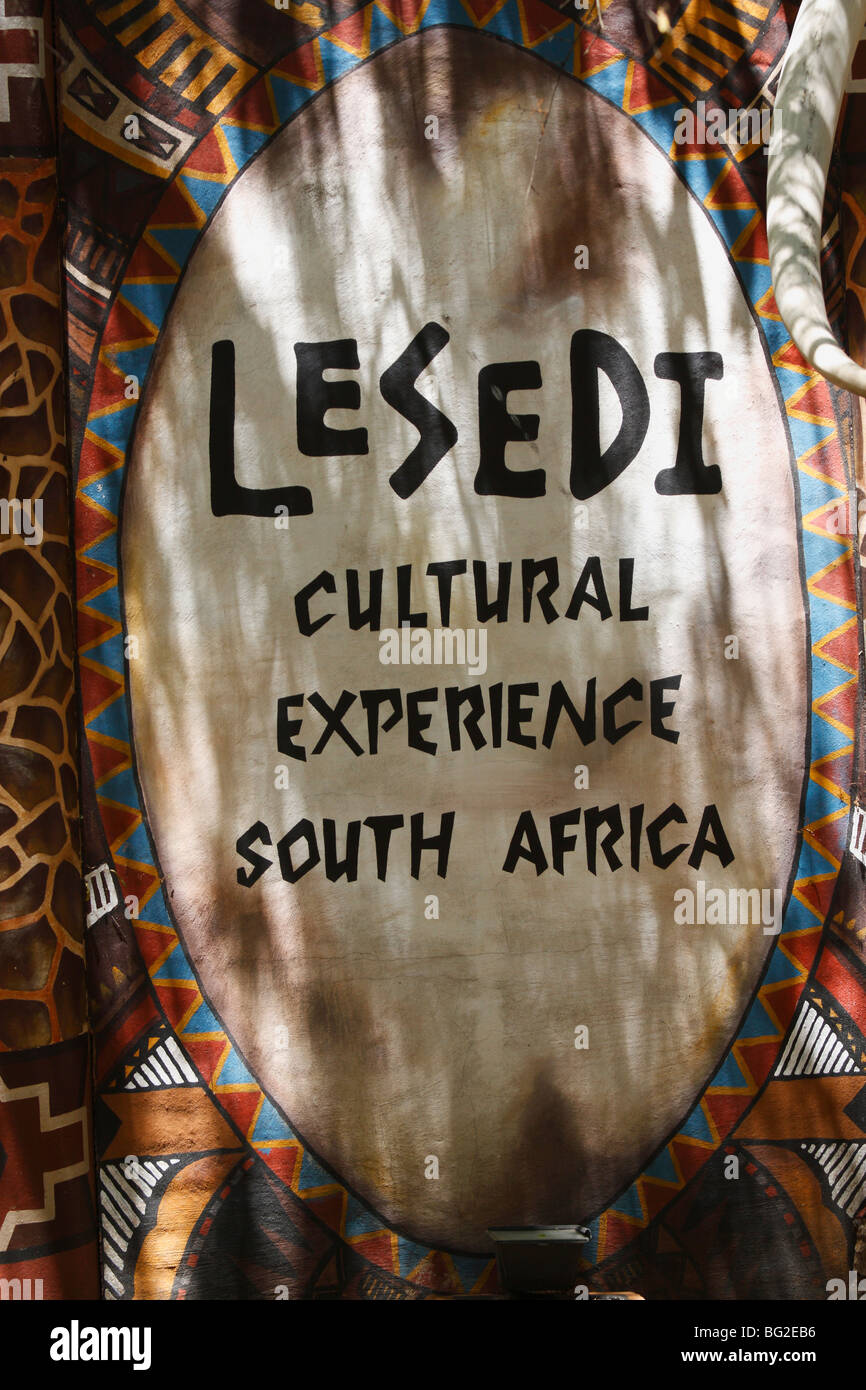 Lesedi Cultural Experience, South Africa, written canvas sign board ...