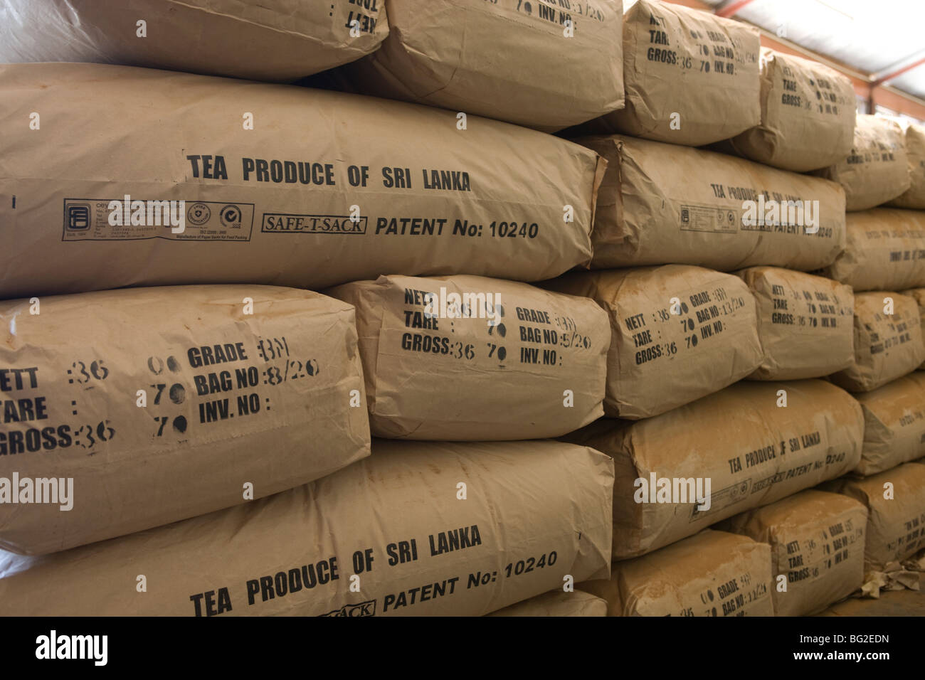 Sacks of Tea, Sri Lanka Stock Photo - Alamy