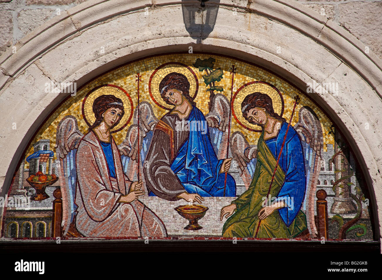Montenegro, Budva Mosaic Holy Trinity Sv Trojica Church Adriatic Coast ...
