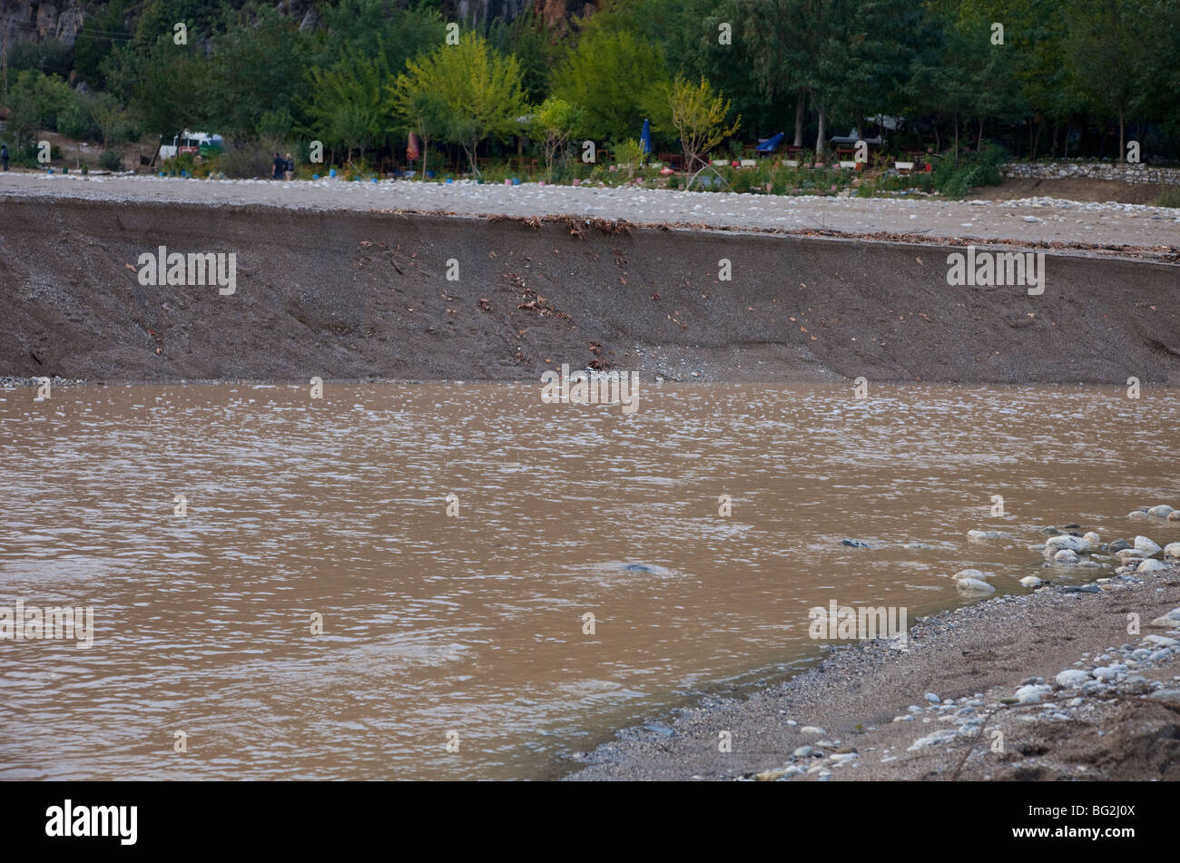 Flood Disaster - Overflowed River - Cirali, Turkey, Asia Stock Photo ...