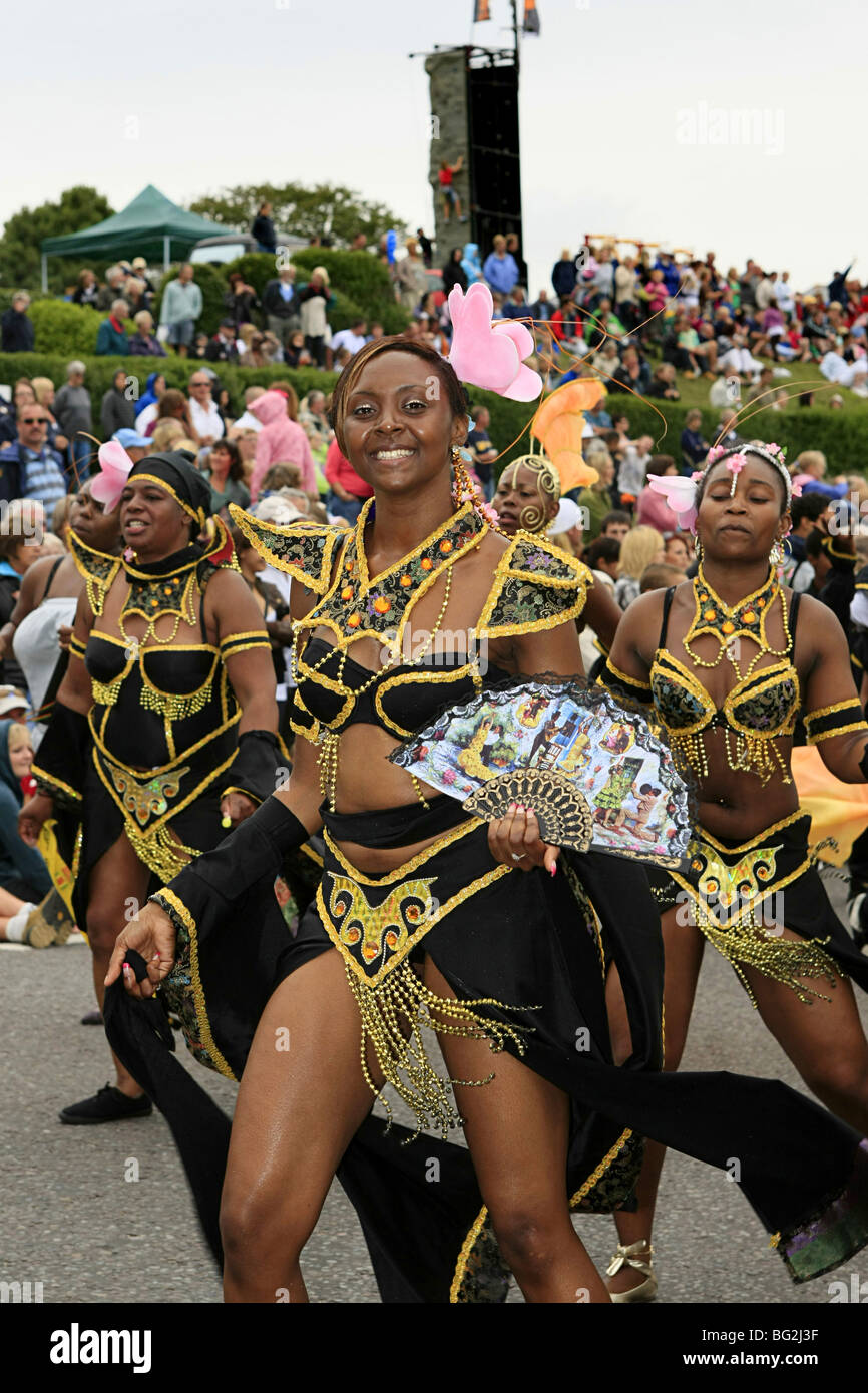 Female Jamaican dancers taking part in the Swanage Carnival Dorset ...