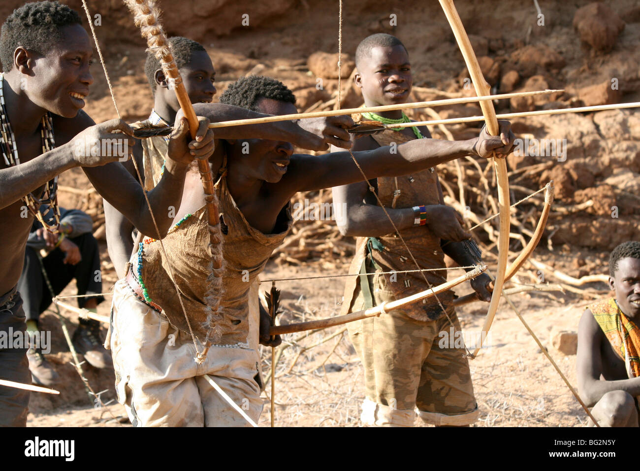 Hadza tribe tanzania hunter men arrow hi-res stock photography and ...