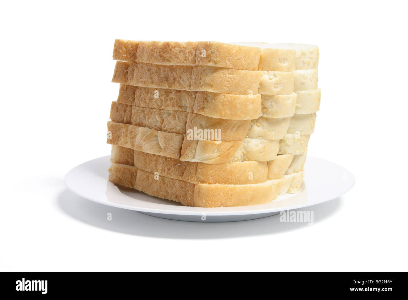 Stack of Sliced Bread on Plate Stock Photo - Alamy