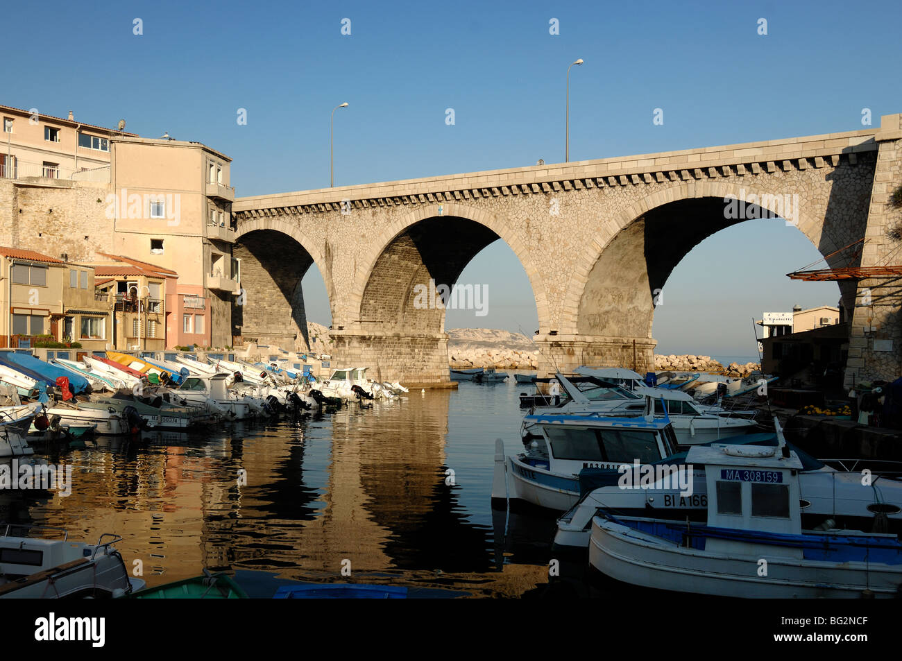 Vallon des Auffes Inlet, Fishing Port, Boats & Bridge of Corniche Road ...