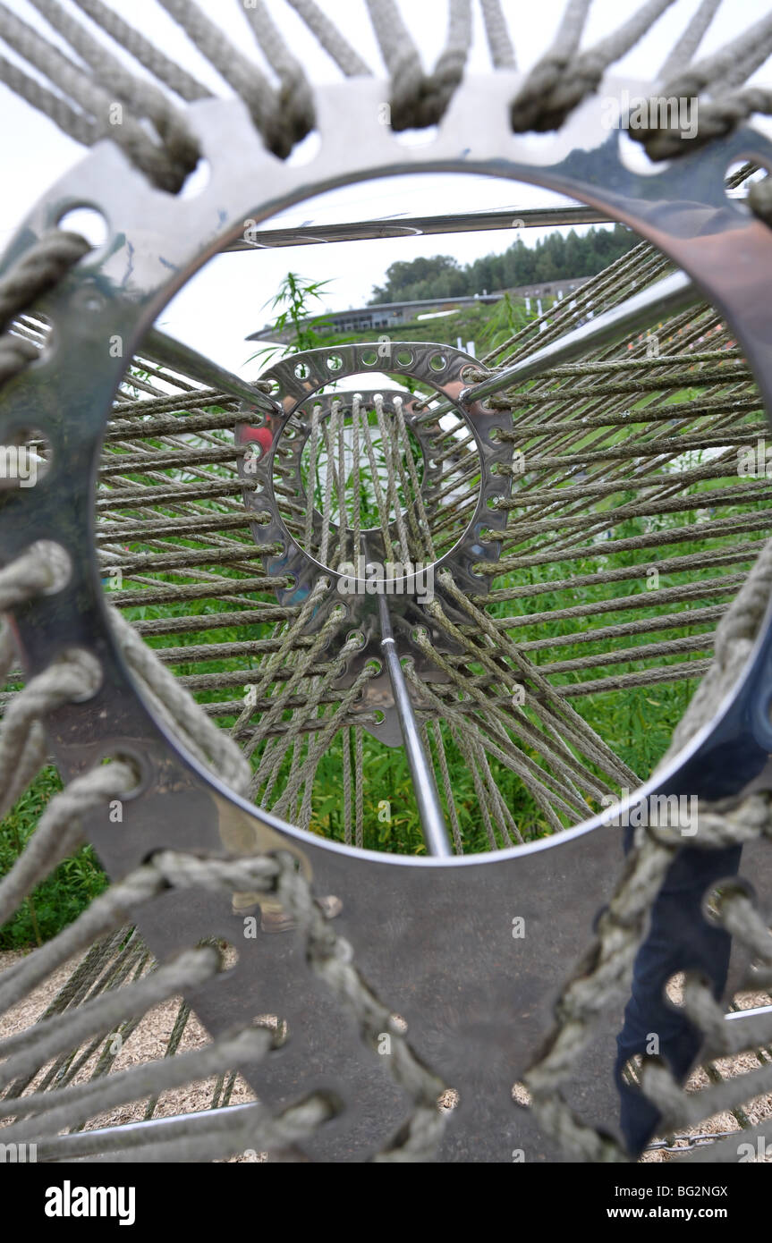 Metal and rope sculpture at Eden Project Cornwall Stock Photo - Alamy